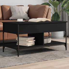 Konferenční stolek černý 100x50x50 cm kompozitní dřevo a kov