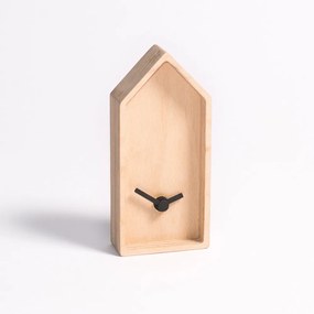 Stolní hodiny Roofie M, bukové dřevo, černé ručičky