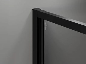 Mexen Exo, výklopná sprchová kabina, dveře 120 cm + boční stěna 90 cm, transparentní sklo, černá, 814-120-090-70-00