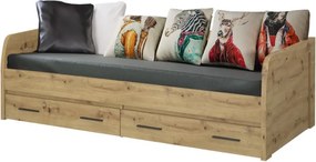 Postel 2S AIRON 90x200, dub artisan Kondela 0000374712