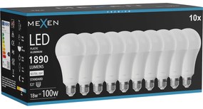 Mexen Nova 10x LED žárovka E27, A70, 18W, Neutrální - 4000K, 1890 lm - L100-E27-1840-01x10
