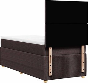 Box spring postel s matrací tmavě hnědá 90x200 cm textil 3291935