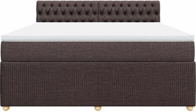 Box spring postel s matrací tmavě hnědá 180x200 cm textil 3289845