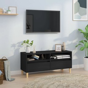 Tv Skříňka Černá 100 X 34,5 X 44,5 Cm Kompozitní Dřevo Černá - 34.5 cm / 100 cm