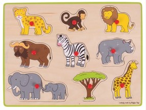 Bigjigs Toys Vkládací puzzle safari