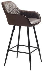 OnaDnes -20% Tmavě hnědá koženková barová židle Unique Furniture Milton 67 cm
