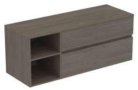Ideal Standard Finesse - Umyvadlová skříňka, 140x51x56 cm, 2 zásuvky, Dark Elm E3439UR