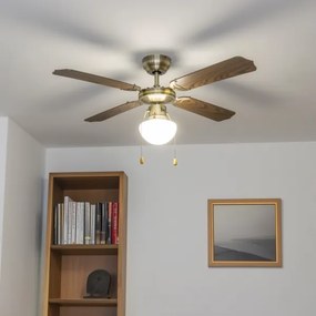 ZEVENTI - Stropní ventilátor NAVAGIO 1xE27/60W/230V hnědá