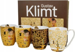 4 šálky na kávu Klimt polibek strom porcelán