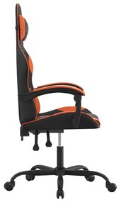 Petromila Otočná herní židle černá a oranžová umělá kůže