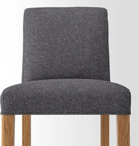 BERGMUND Barová stolička s opěrkou, vzor dub/Gunnared šedá, 62 cm