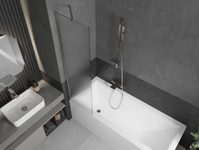 Mexen Next, vanová zástěna 1-křídlová 50 x 150 cm, fixní křídlo, 6 mm sklo s pruhy, chromový profil, 895-050-000-00-09-01
