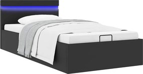 Rám postele LED s úložným prostorem černý umělá kůže 90x200 cm 285540