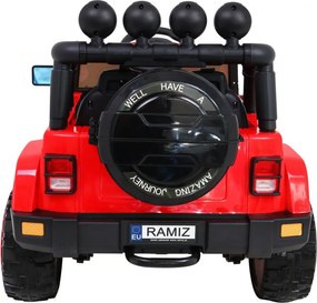 Ramiz Dětské terénní auto Full Time 4WD červené na dálkové ovládání + pohon 4x4 + LED audio + úložný prostor