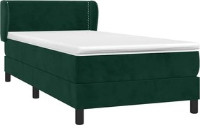 Box spring postel s matrací tmavě zelená 80 x 200 cm samet 3127400