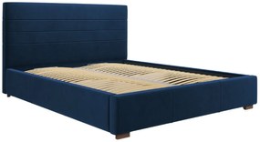 OnaDnes -20% Královsky modrá sametová postel MICADONI ARANDA 180 x 200 cm