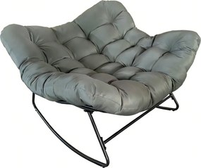 Houpací křeslo BestBerg BBRS-95BG / ratan / šedá