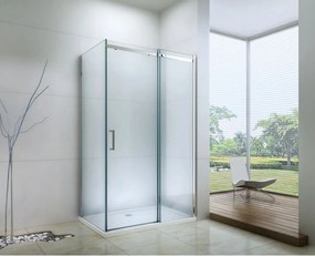 Mexen Omega sprchový kout 150x70cm, 8mm sklo, černý profil-čiré sklo, 825-150-070-70-00