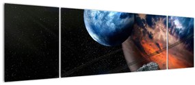 Obraz planety ve vesmíru (170x50 cm)