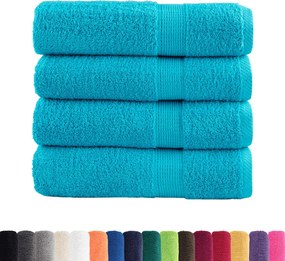 Premium ručníky SOLUND 4 ks tyrkysové 70 x 140 cm 600 g/m² 137453