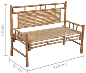 Zahradní lavice s poduškou 120 cm bambus,  3063880