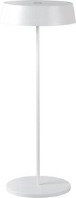 FAN LED-COCKTAIL-BCO Nabíjecí venkovní stolní svítidlo COCKTAIL bílá, kov, 2,2 W, 192 lm, 3000 K, stmívatelné, IP54, 29,5 x 12 cm - FANEUROPE