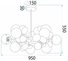 Toolight Moderní designové osvětlení APP1565-12 Gold/White