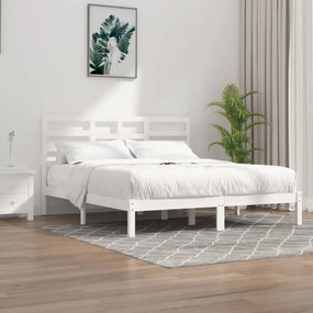 Rám postele bílý masivní dřevo 180 x 200 cm Super King,  3105811 HangarStore.cz