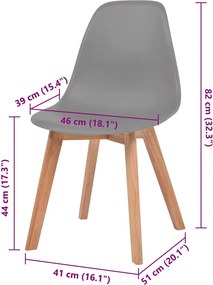 Jídelní židle 2 ks šedé plast 244774
