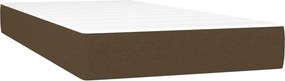 Box spring postel s matrací a LED tmavě hnědá 200x200 cm textil 3138904