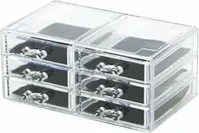 Compactor Organizér na šperky – 6 zásuvek čirý plast