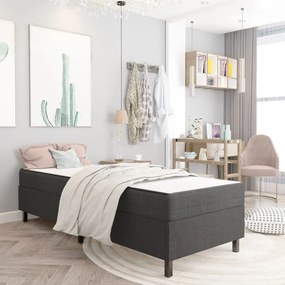 Postel boxspring šedá textil 100 x 200 cm 287462