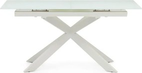 Rozkládací jídelní stůl s přídavnou deskou se skleněnou deskou 90x160 cm Atminda – Kave Home