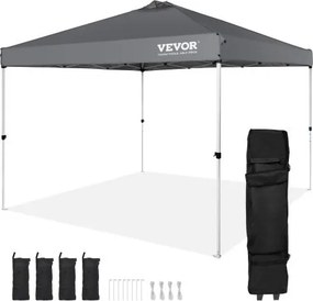 Párty stan Pop Up Canopy 3,05 × 3,05 m s přenosnou taškou pro kempování tmavě šedá