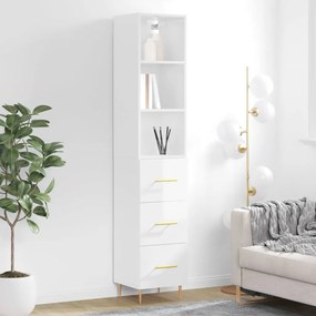 vidaXL Skříň highboard 34,5 x 34 x 180 cm kompozitní dřevo [3189685] Barva: bílá s vysokým leskem