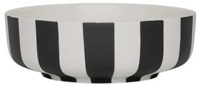 OYOY Kameninová miska Toppu White / Black, černá barva, keramika