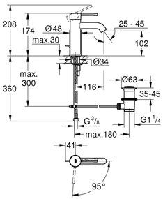 GROHE 23591001 - Umyvadlová baterie ESSENCE velikost S lesklý chrom