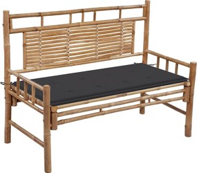 vidaXL Zahradní lavice s poduškou 120 cm bambus [3063884] Barva: Zelená