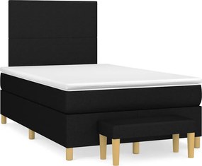 Box spring postel s matrací černá 120x200 cm textil 3136983