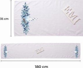 Damaškový ubrus Winter Blueberry 35x180 cm EMI