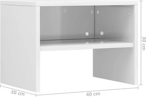 vidaXL Noční stolek 40 x 30 x 30 cm dřevotříska [800075] Barva: Bílá