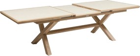 DEOKORK Hliníkový stůl BERGAMO 220/279 cm (efekt dřeva)