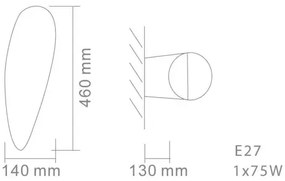 Designové nástěnné svítidlo Corno