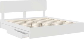 Postel s úložným prostorem Bílá 180 x 200 cm Kompozitní dřevo 3412248