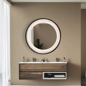 Searchlight 96060BK Stmívatelné kulaté zrcadlo s LED, MARBLE IP44, dotykový spínač, CCT 2700K-4000K, ČERNÉ