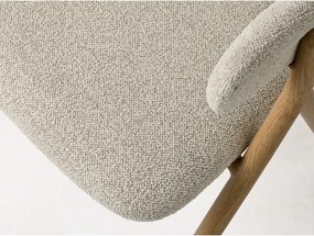 Krémové/v přírodní barvě čalouněné jídelní křeslo s područkami Frances – Unique Furniture