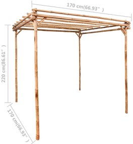 vidaXL Marketos Pergola bambus 170 x 170 x 220 cm