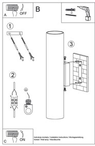 Nástěnné svítidlo Lagos 1, 1x zlaté kovové stínítko