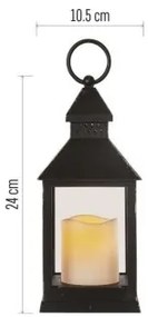 Lucerna LED dekorace Antik s časovačem teplá bílá blikající černá