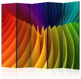 Paraván Rainbow Wave Dekorhome 225x172 cm (5-dílný)